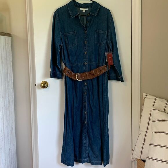 JM Collection | Dresses | Vintage Jm Collection Denim Maxi Dress W ...